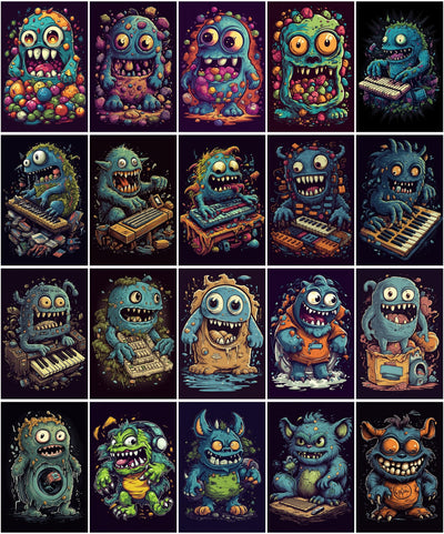 140+ Whimsical Funny Monster Designs Bundle – Ideal for T-Shirts, Wall