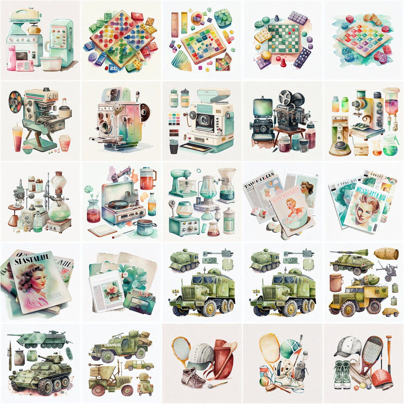 198 Retro Clipart Images with a Vintage Twist - Transparent PNG, Water