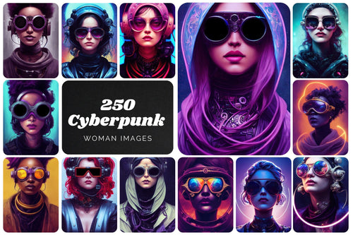 250 Printable Futuristic Cyber Woman Images - Perfect for Graphic Desi