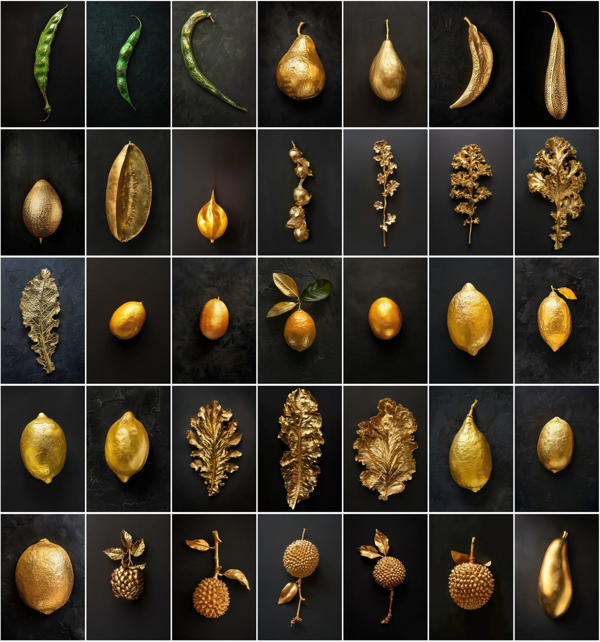 300 Gold Fruits & Vegetables Images