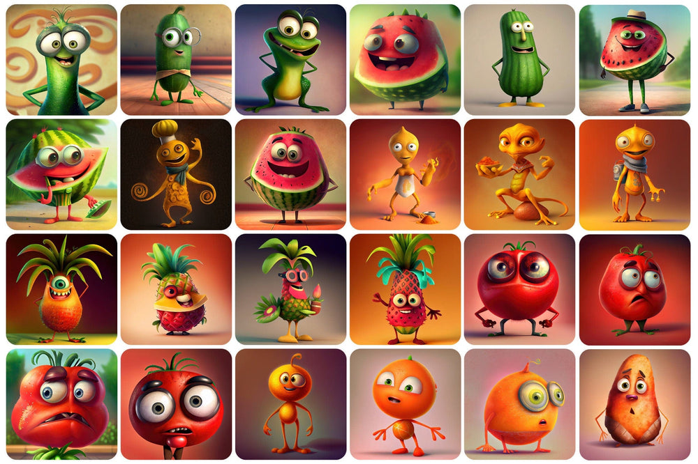 360 Funny fruits and vegetables, Printable Funny Fruit & Vegetable Des
