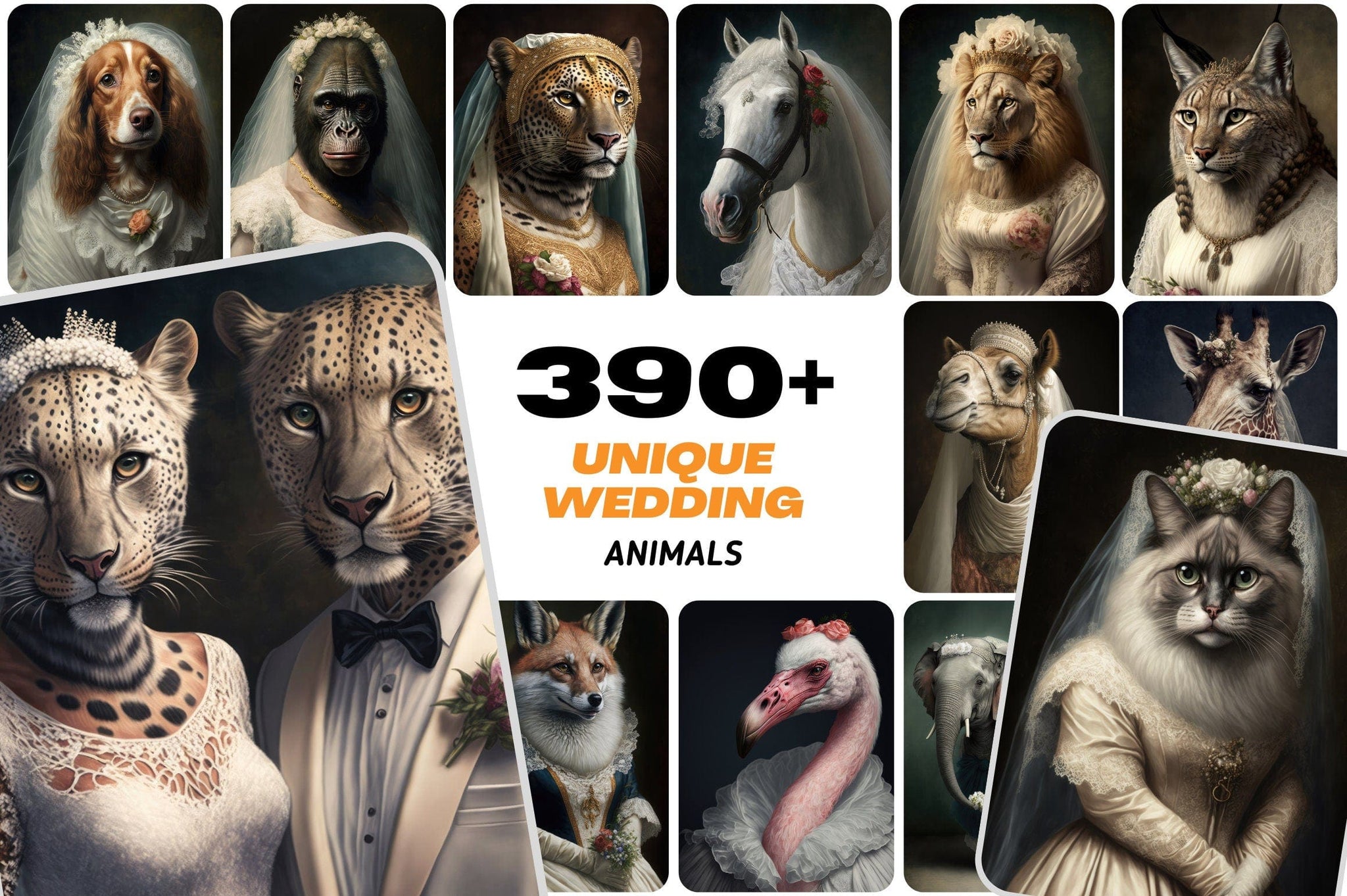 390 Animal Bridal Images, Create Your Own Love Story with 390 Enchanti