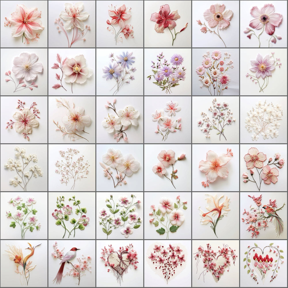 390 Floral & Embroidery Designs Bundle