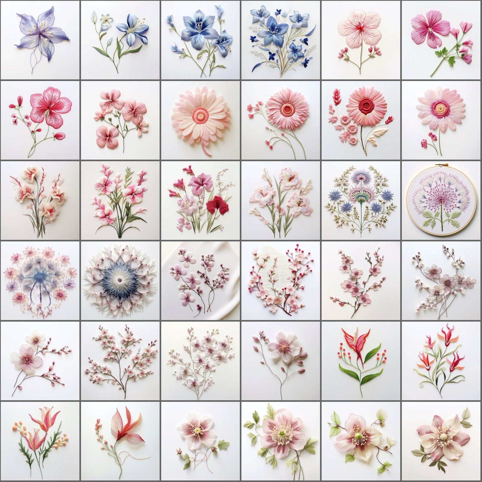 390 Floral & Embroidery Designs Bundle