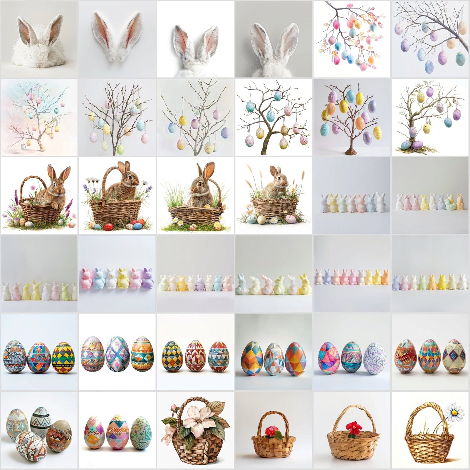 390 High-Resolution Easter Clipart Bundle - Easter Bunny, Egg Hunt Gra