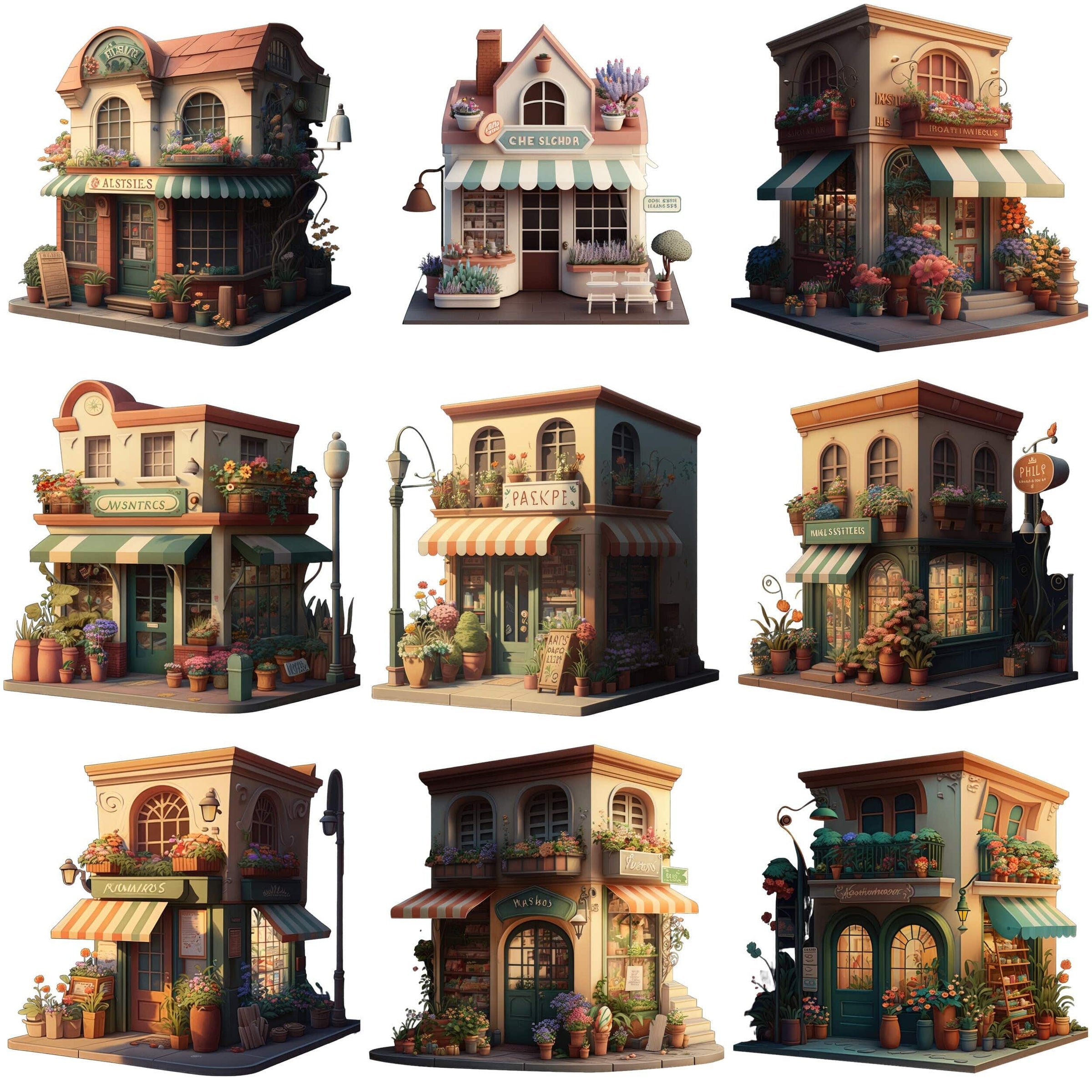 3D Flower Shop Bundle - Realistic and Intricate Designs, Versatile PNG