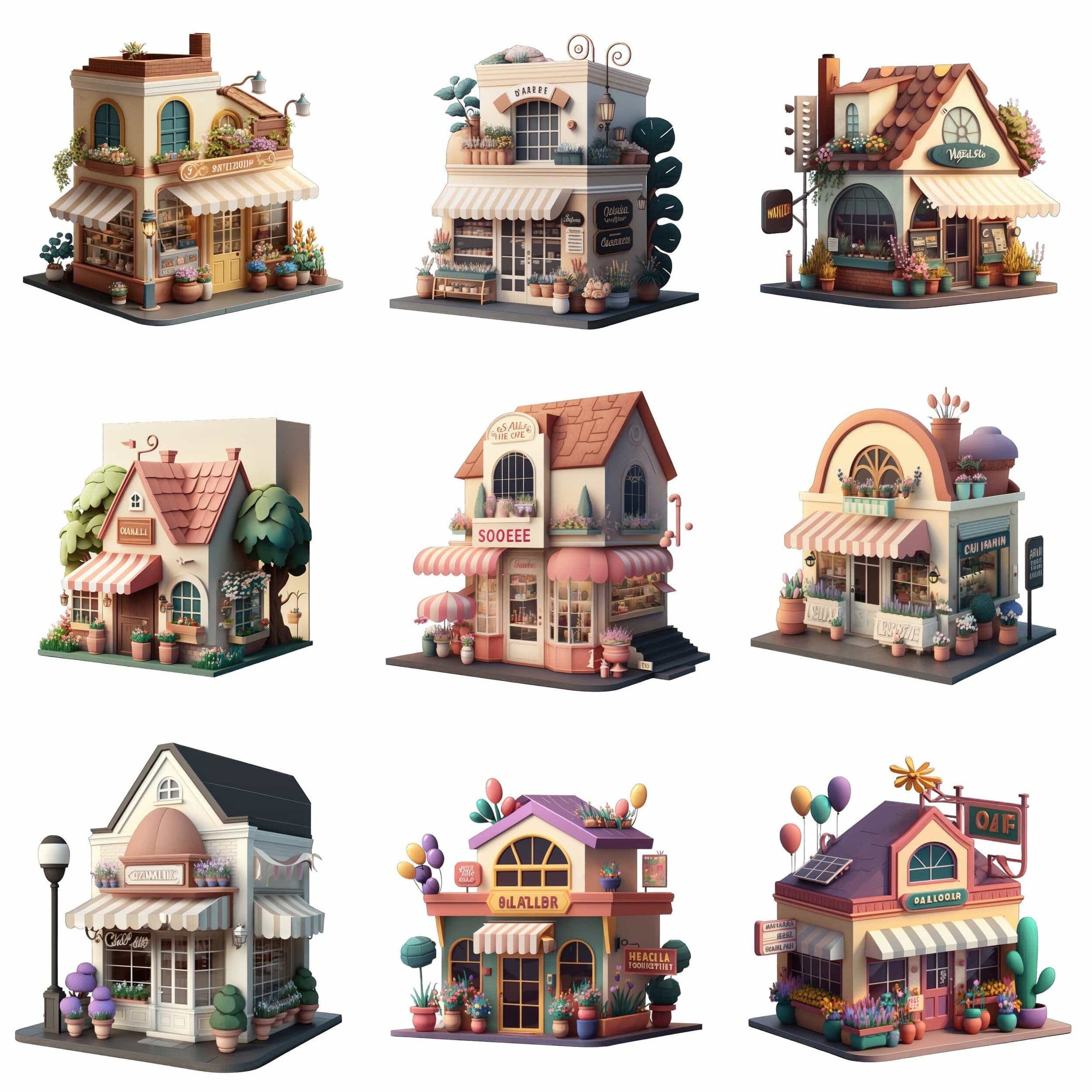 3D Flower Shop Bundle - Realistic and Intricate Designs, Versatile PNG