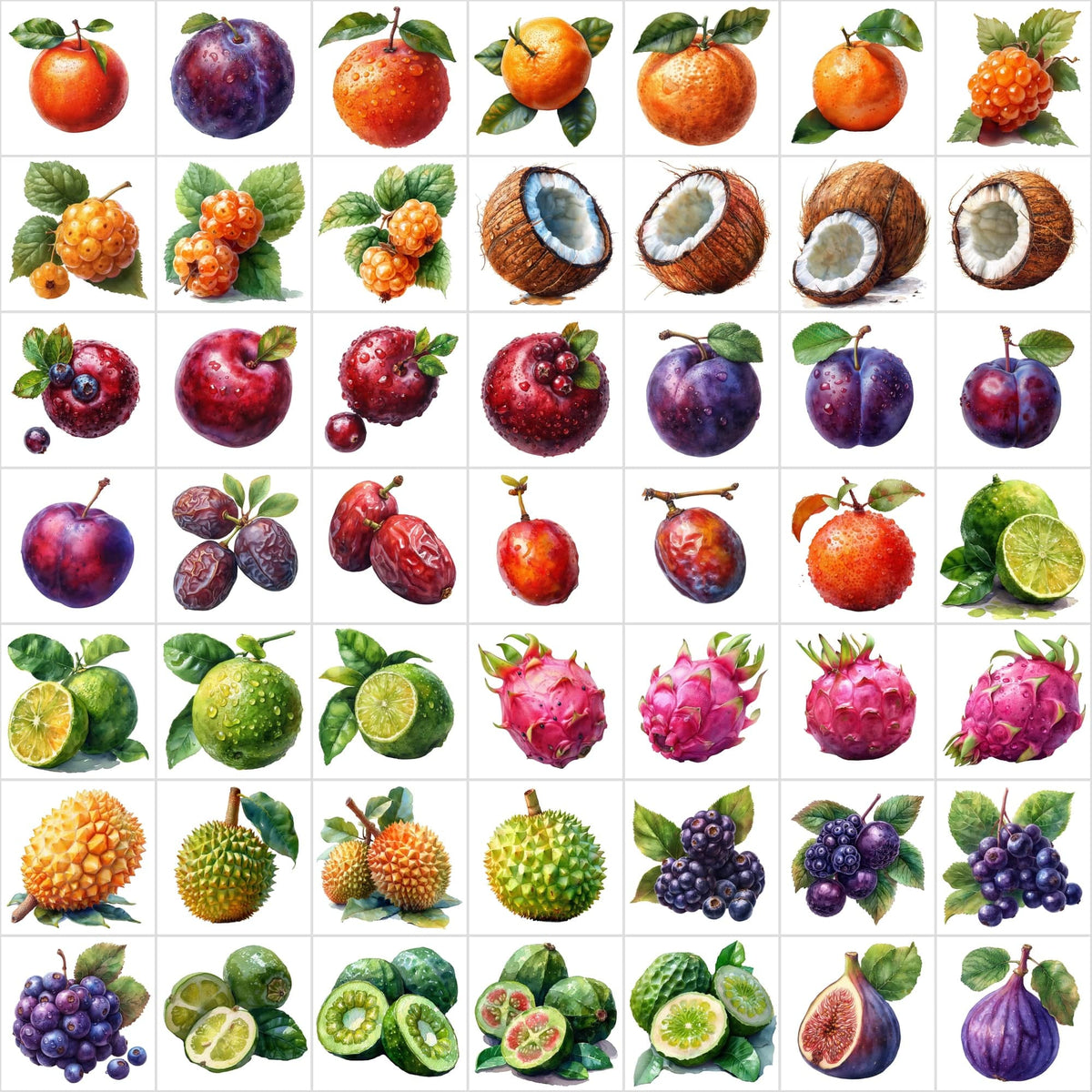 475 Watercolor Fruit Images, High-Quality PNG & JPG, Commercial Licens