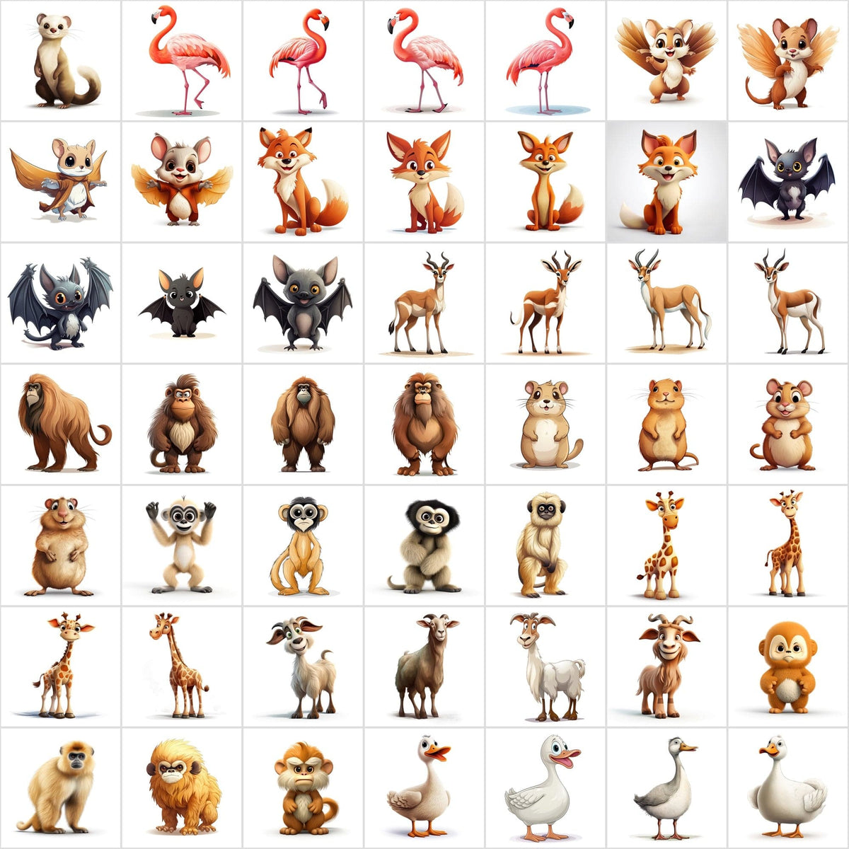 550 Animal Illustration Bundle - High-Resolution JPG & PNG, Commercial