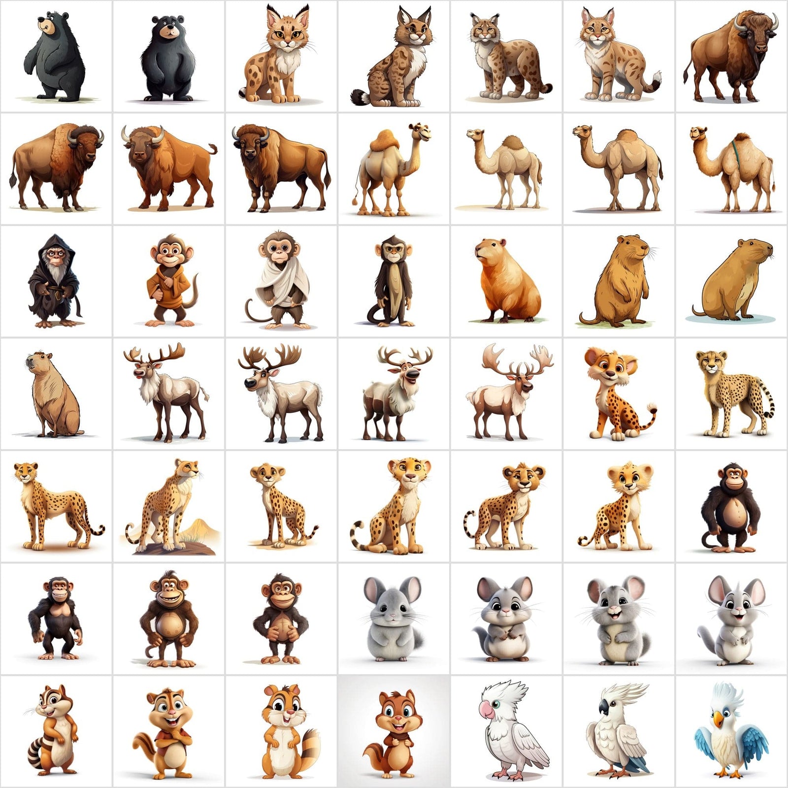 550 Animal Illustration Bundle - High-Resolution JPG & PNG, Commercial