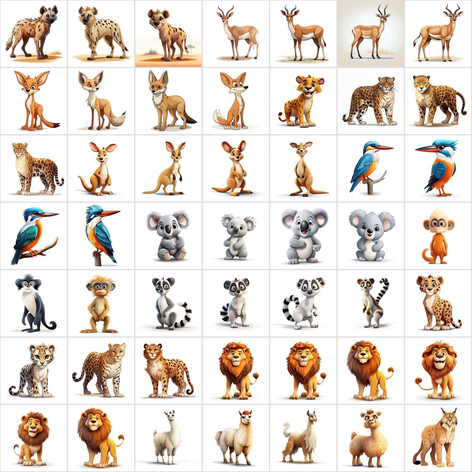 550 Animal Illustration Bundle - High-Resolution JPG & PNG, Commercial