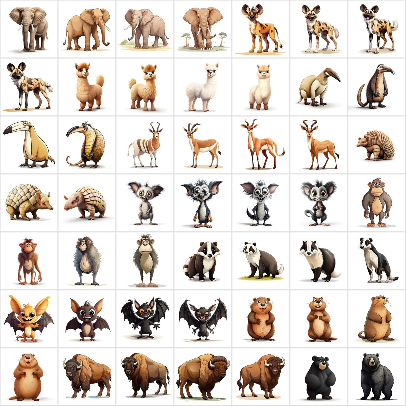 550 Animal Illustration Bundle - High-Resolution JPG & PNG, Commercial