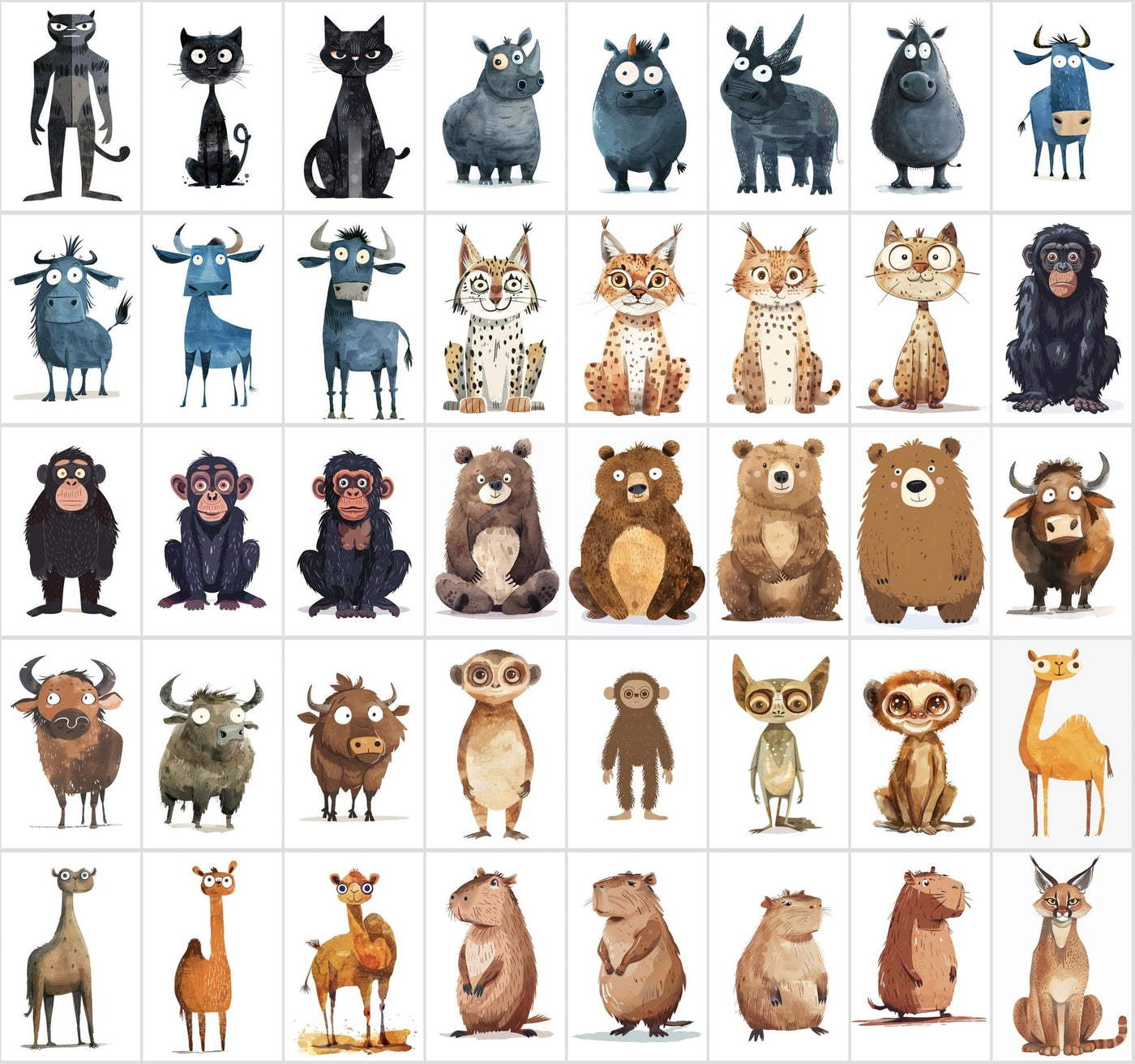 550 High-Resolution Funny Animal Illustrations - Vivid, Whimsical Art
