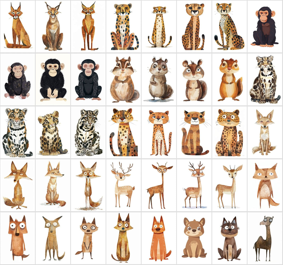 550 High-Resolution Funny Animal Illustrations - Vivid, Whimsical Art