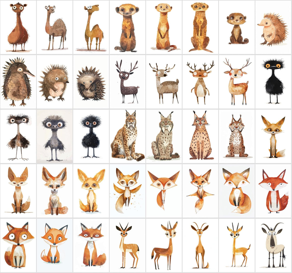 550 High-Resolution Funny Animal Illustrations - Vivid, Whimsical Art