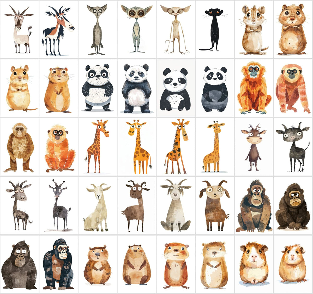 550 High-Resolution Funny Animal Illustrations - Vivid, Whimsical Art