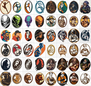 550 Unique Character Medallion JPGs | Commercial License