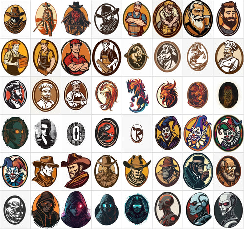 550 Unique Character Medallion JPGs | Commercial License