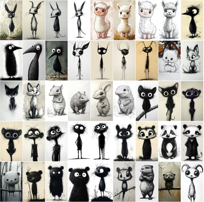 570 Hilarious Stick Figure Animal Illustrations