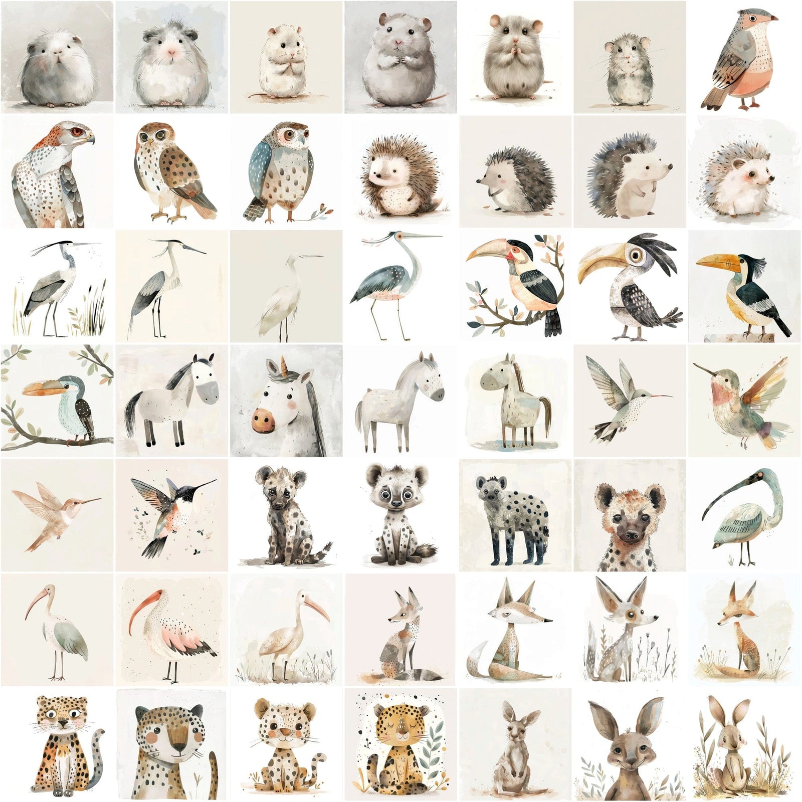 600 Cute Creatures - Whimsical Wildlife Collection