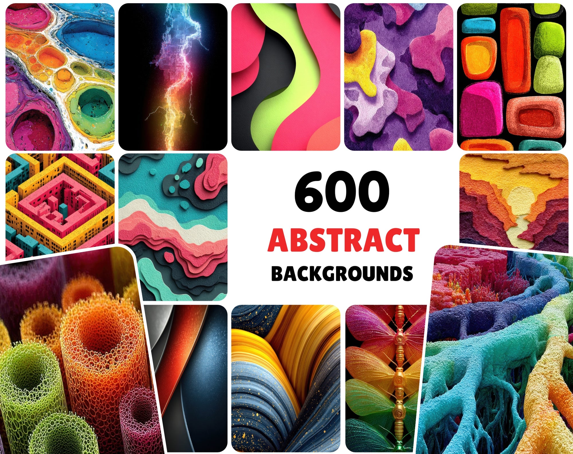 600 Abstract Backgrounds – High-Resolution JPGs for Digital Art, Desig