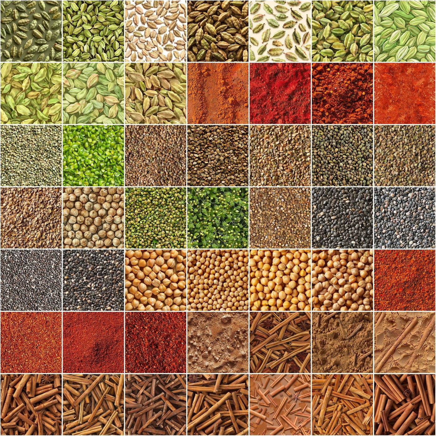 660 Seamless Spice & Seed Backgrounds with Photoshop Patterns