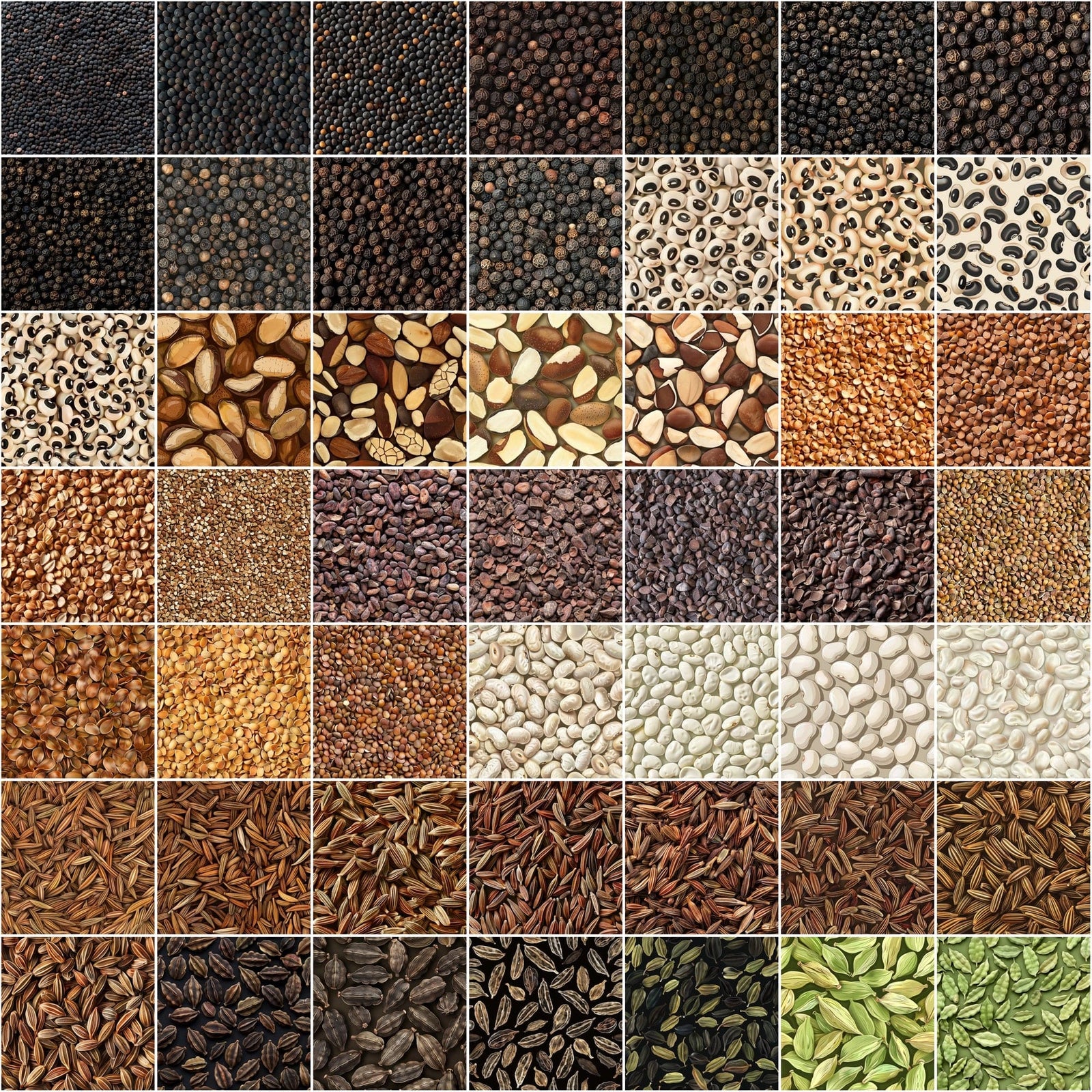 660 Seamless Spice & Seed Backgrounds with Photoshop Patterns