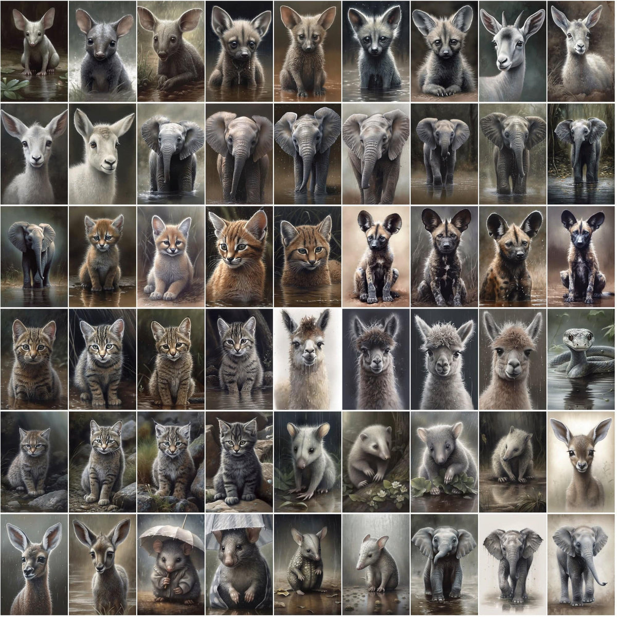 790 Animal Rain Photography - Colorful Wildlife Images with Commercial