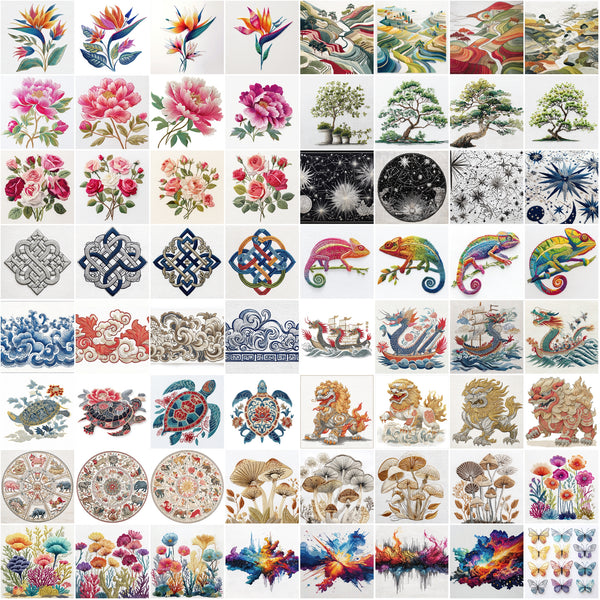 550 High-Resolution Embroidery Design Images | 3D Effect Collection