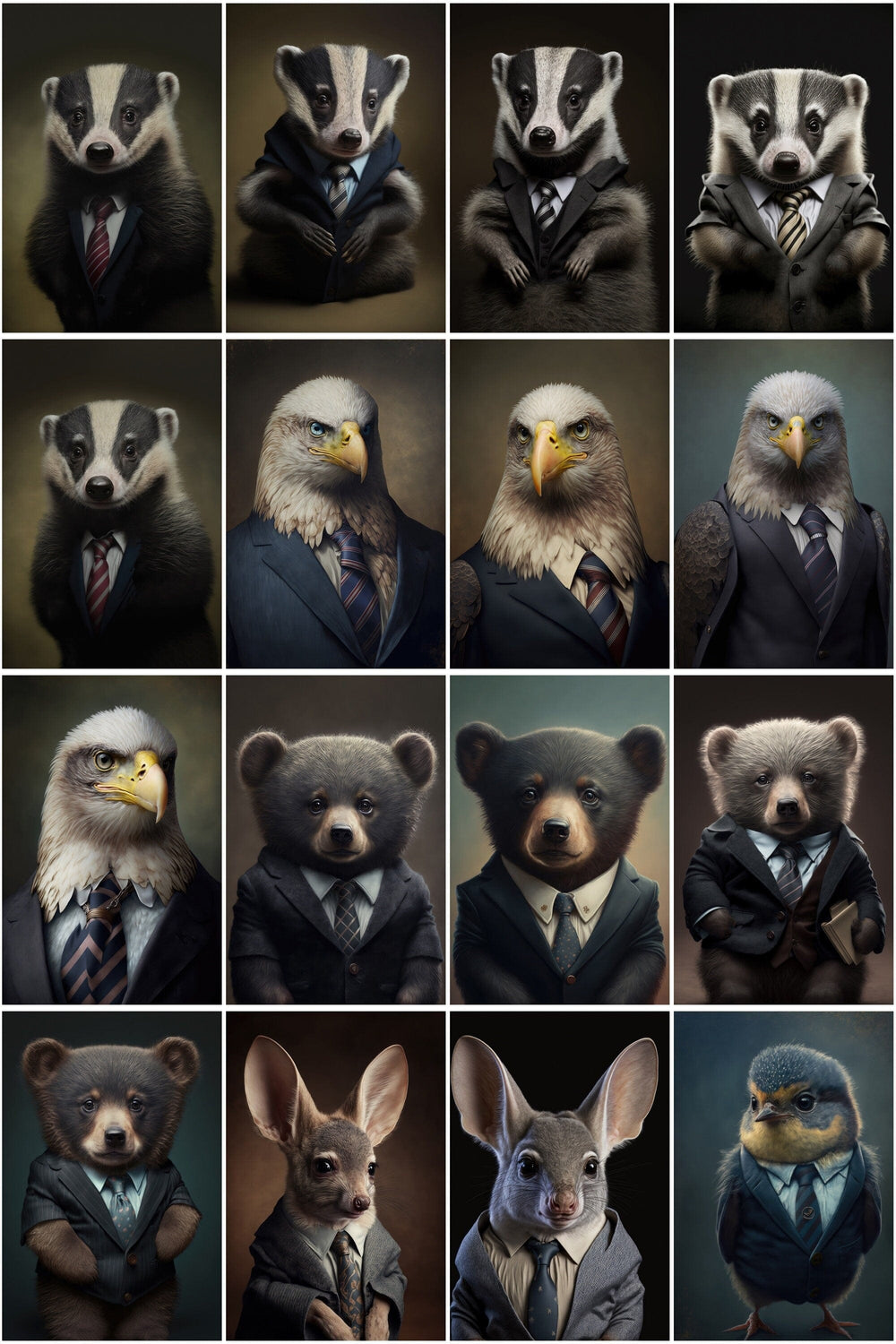Adorable Baby Animals in Business Suits - 390 Whimsical Illustrations