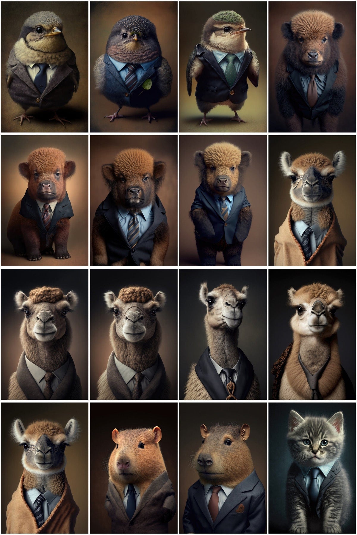 Adorable Baby Animals in Business Suits - 390 Whimsical Illustrations