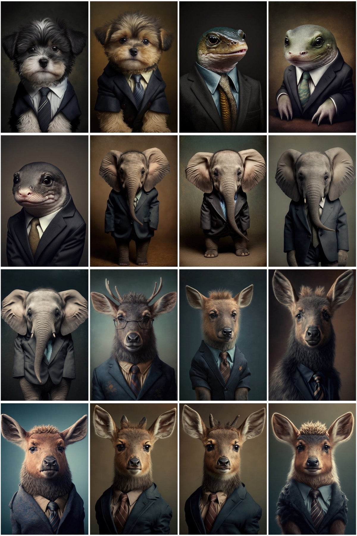 Adorable Baby Animals in Business Suits - 390 Whimsical Illustrations