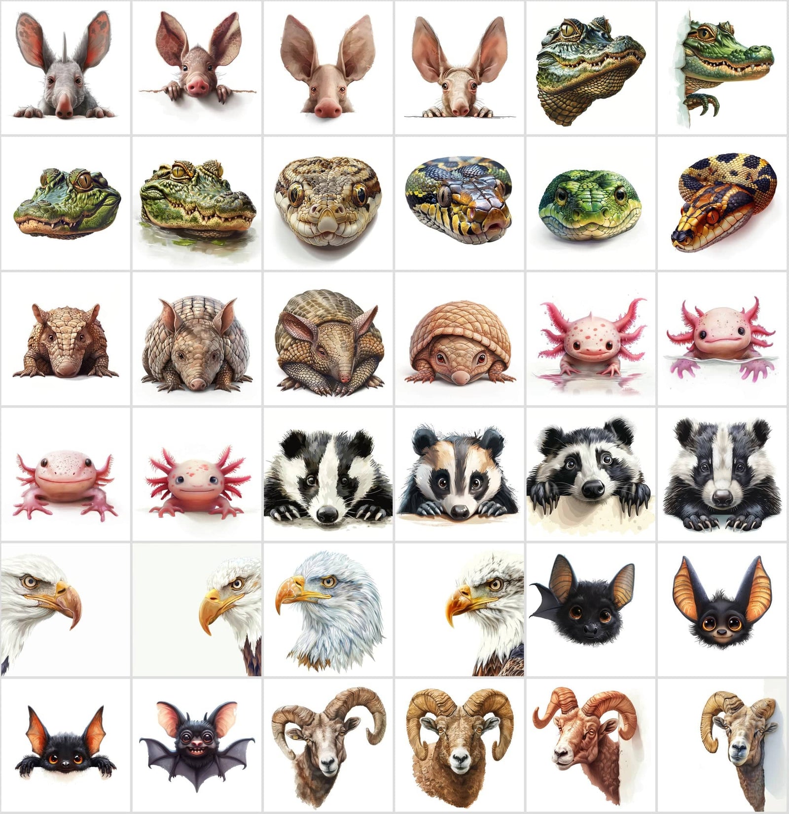 Curious Creatures: 460 Animal Peek Clipart Collection
