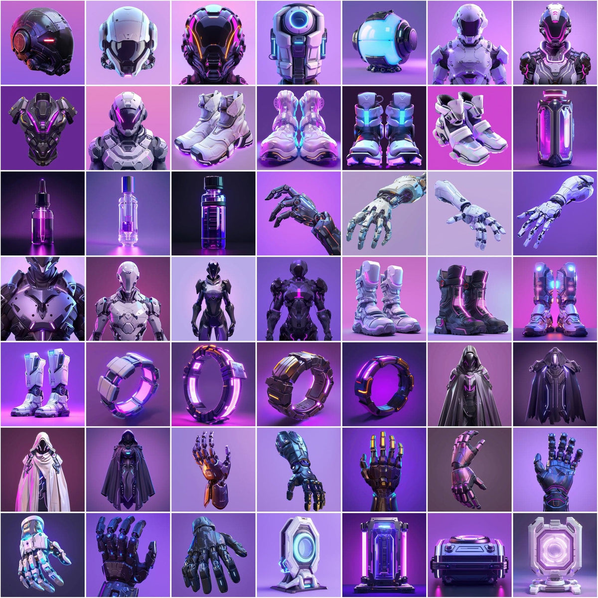Cyber Modern Hi-Tech Game Style Items - 490 JPG Images