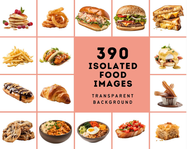 Delicious Food Bundle - 390 High-Quality Images for Food Lovers with T