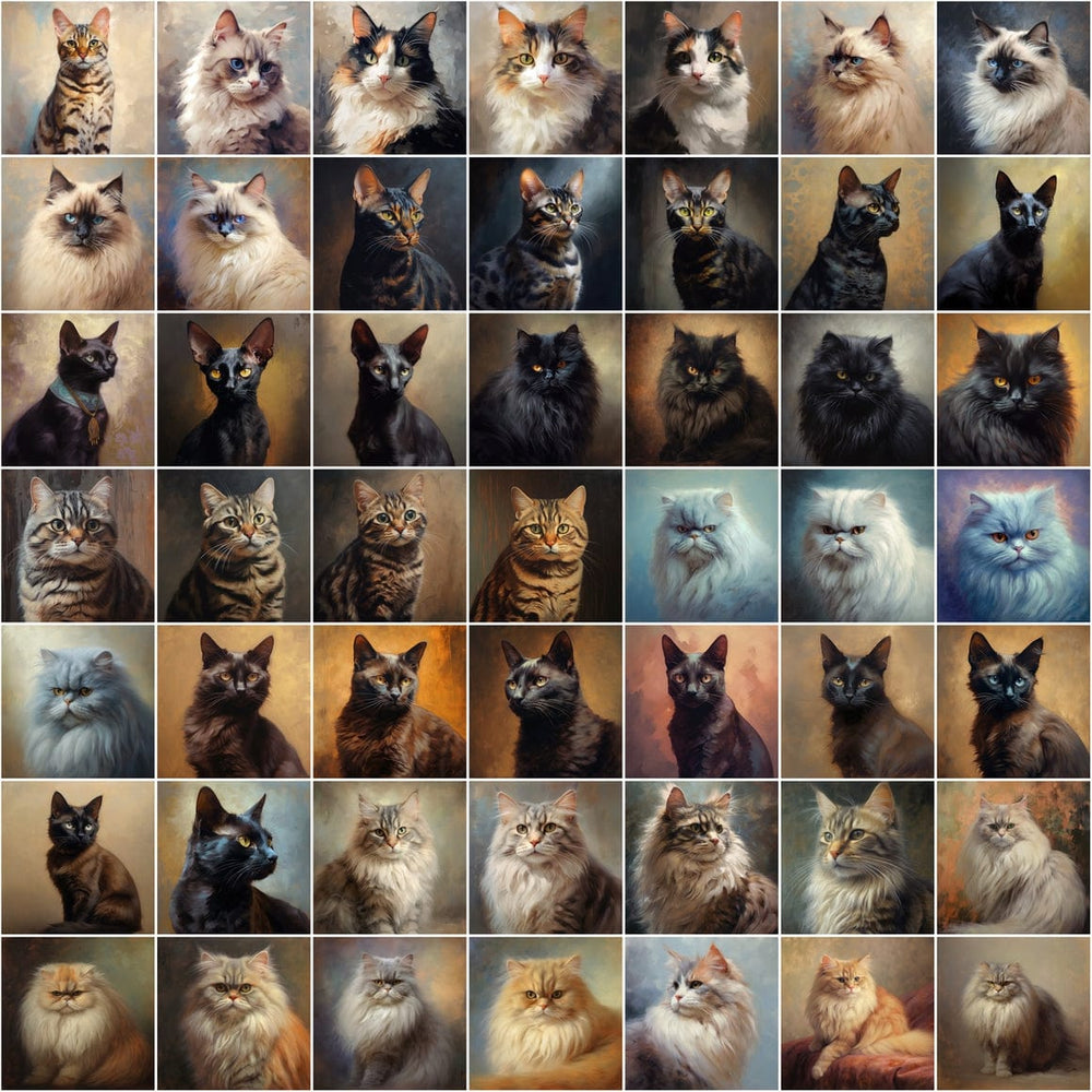 Digital Cat Art Collection | High-Resolution PNG Images | Commercial Use