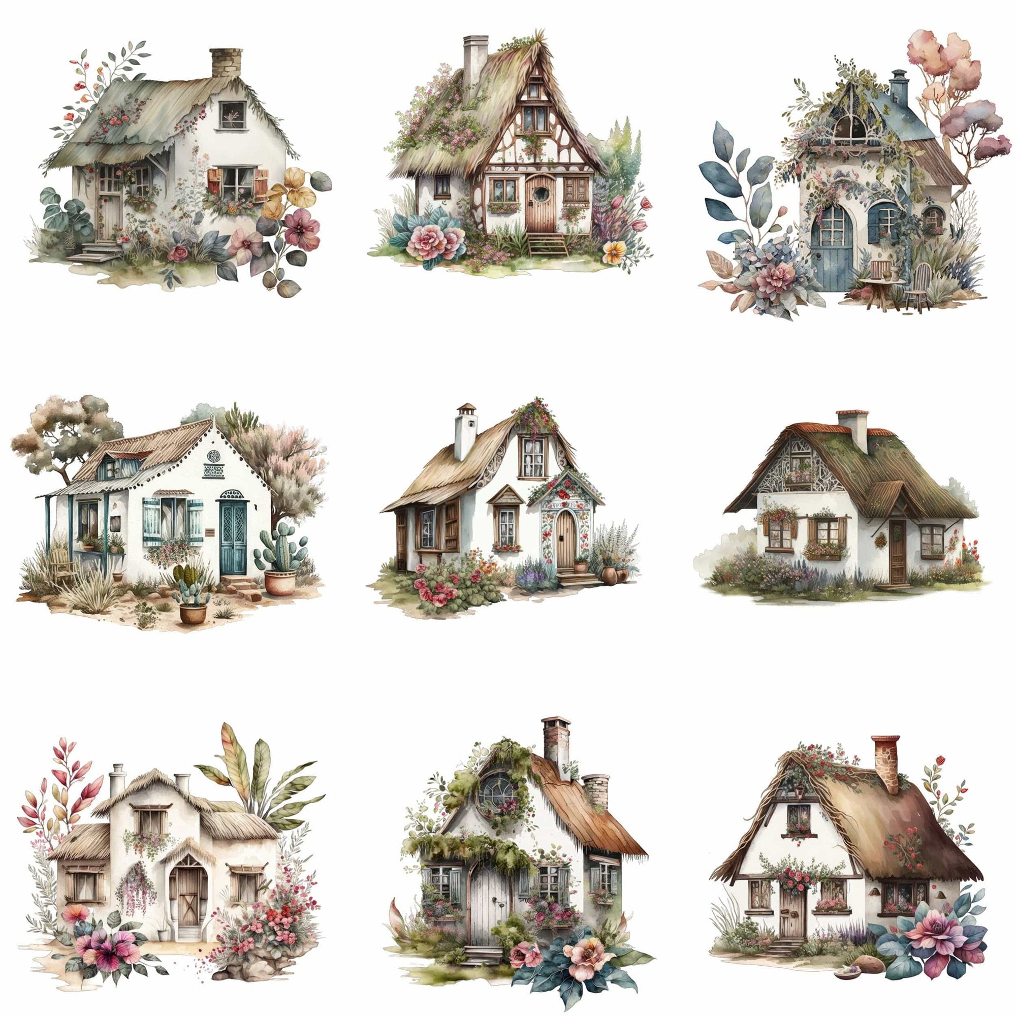 Enchanting Bohemian House & Cottage Image Bundle - 55 Unique, Boho Chi