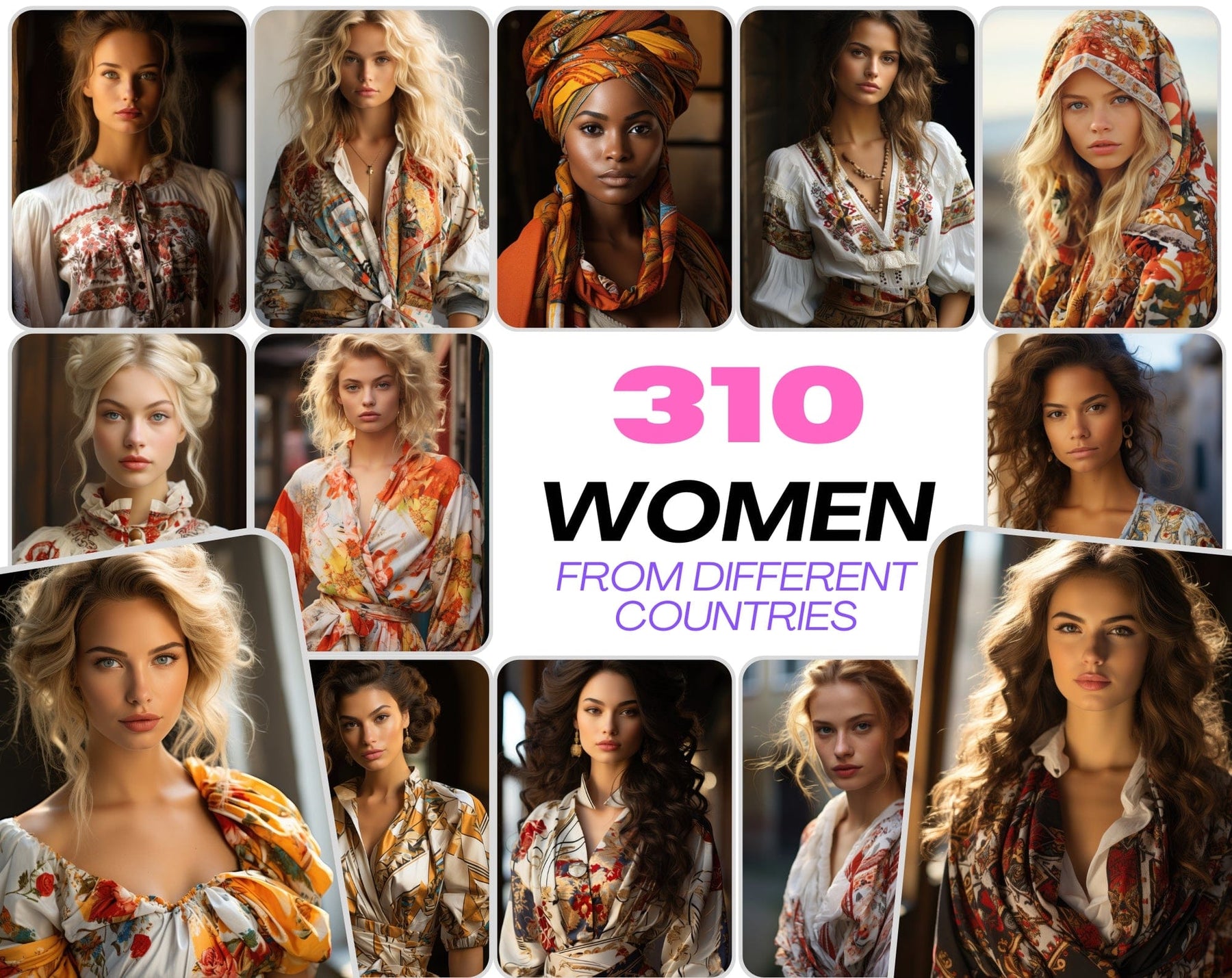 Global Fashion Model PNG Collection - Women from 75+ Countries, High-R