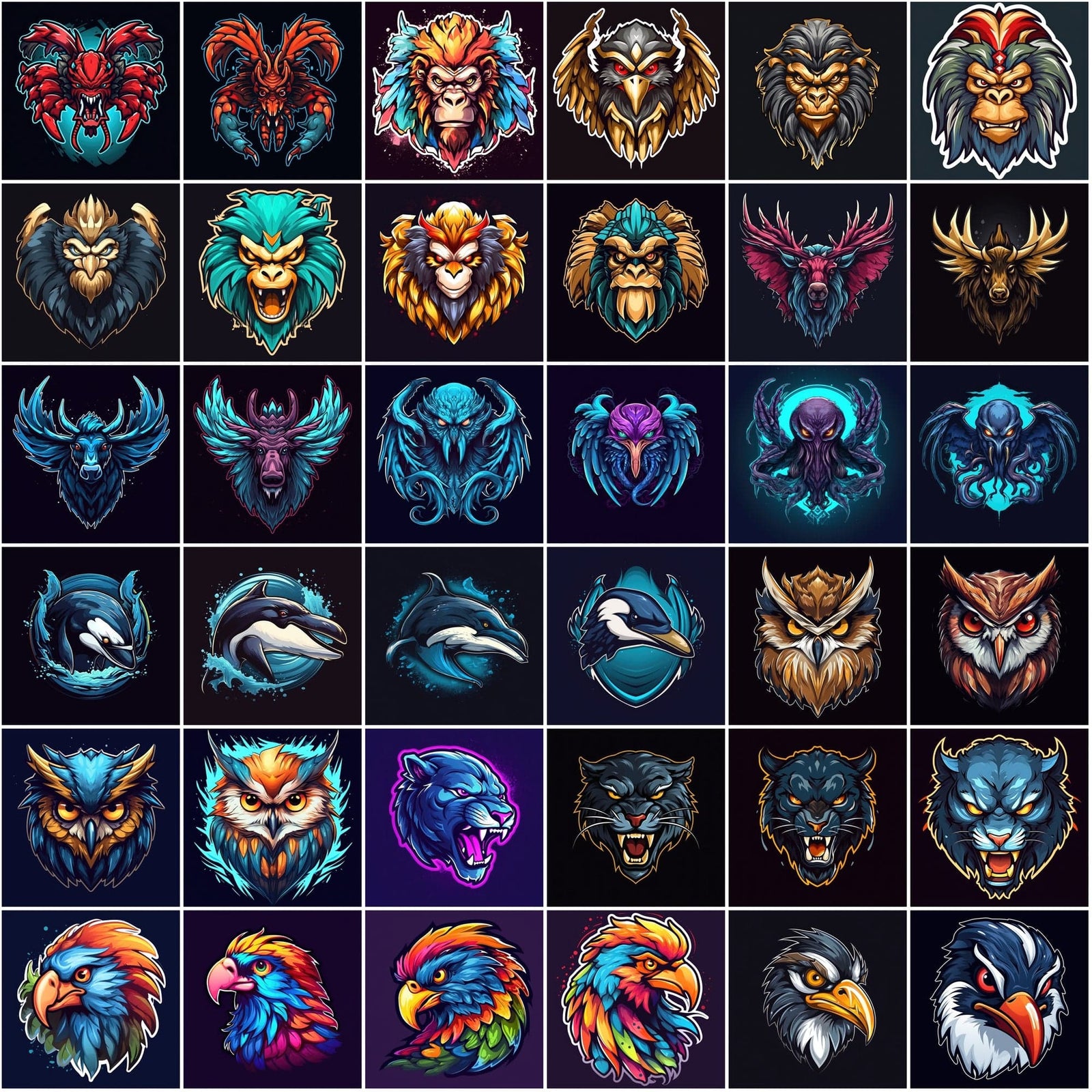 Mascot Animal PNG Bundle - 315 Colorful & Surreal Animal Images, Comme