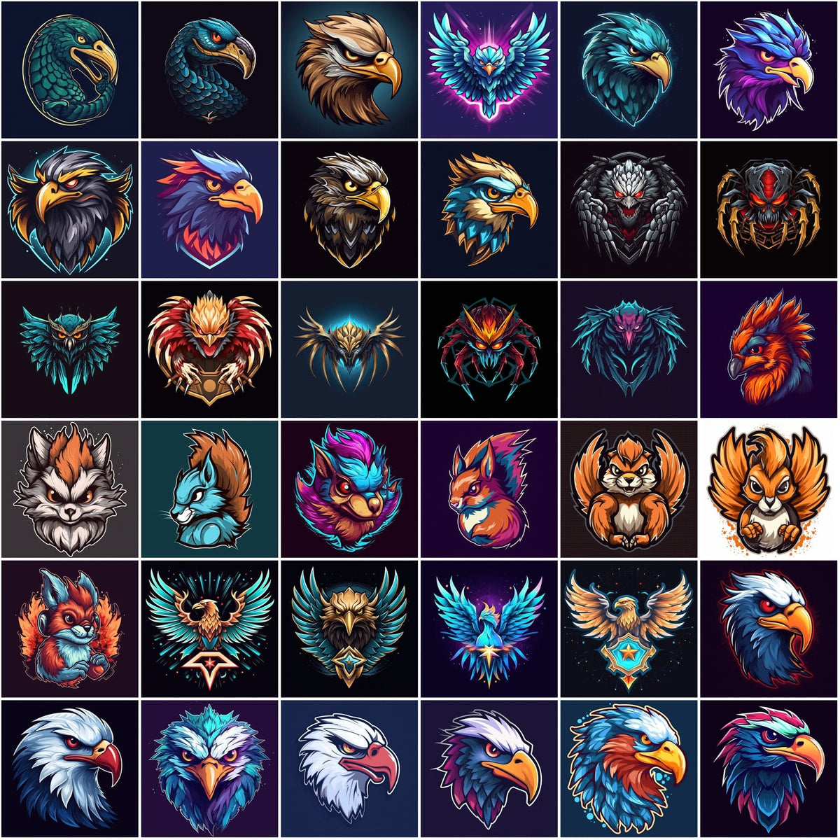 Mascot Animal PNG Bundle - 315 Colorful & Surreal Animal Images, Comme
