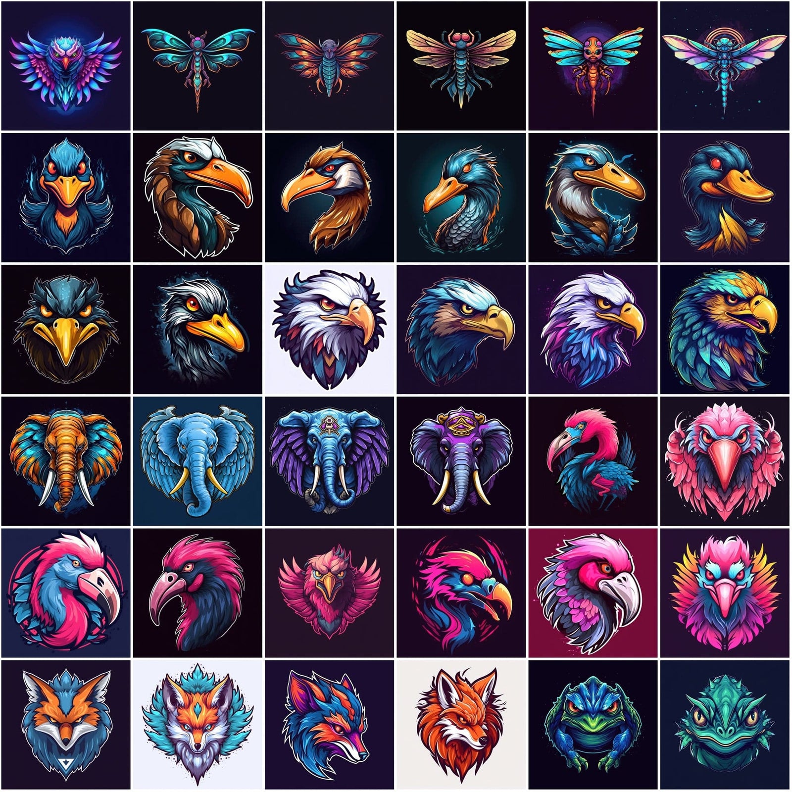 Mascot Animal PNG Bundle - 315 Colorful & Surreal Animal Images, Comme