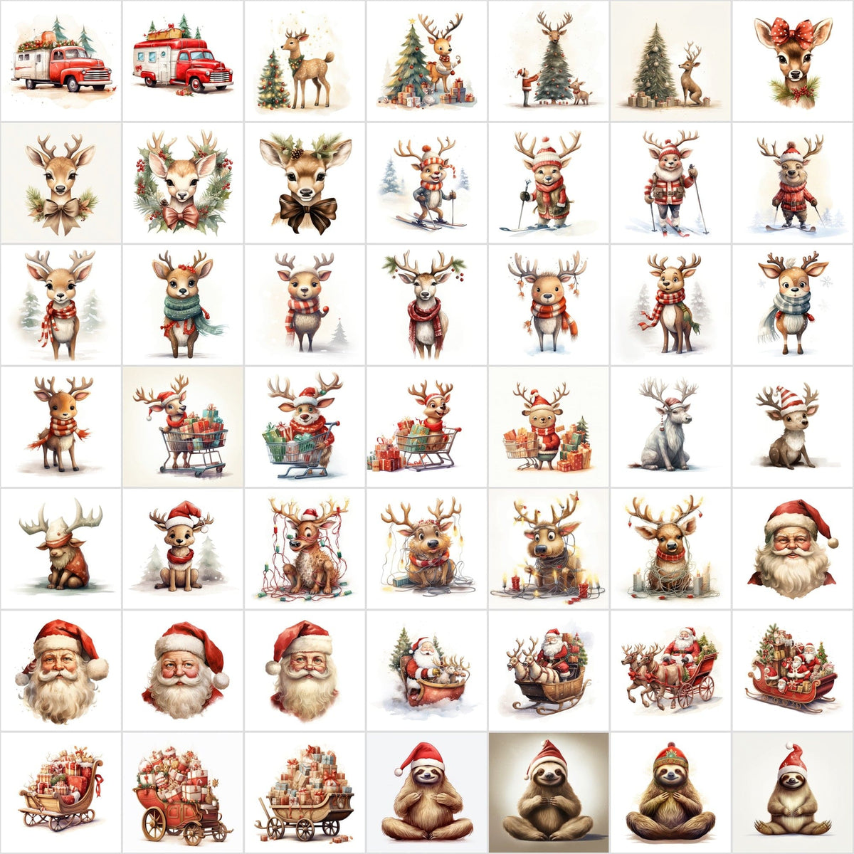 Mega Bundle: 700 High-Quality Christmas Illustrations, Commercial Use,