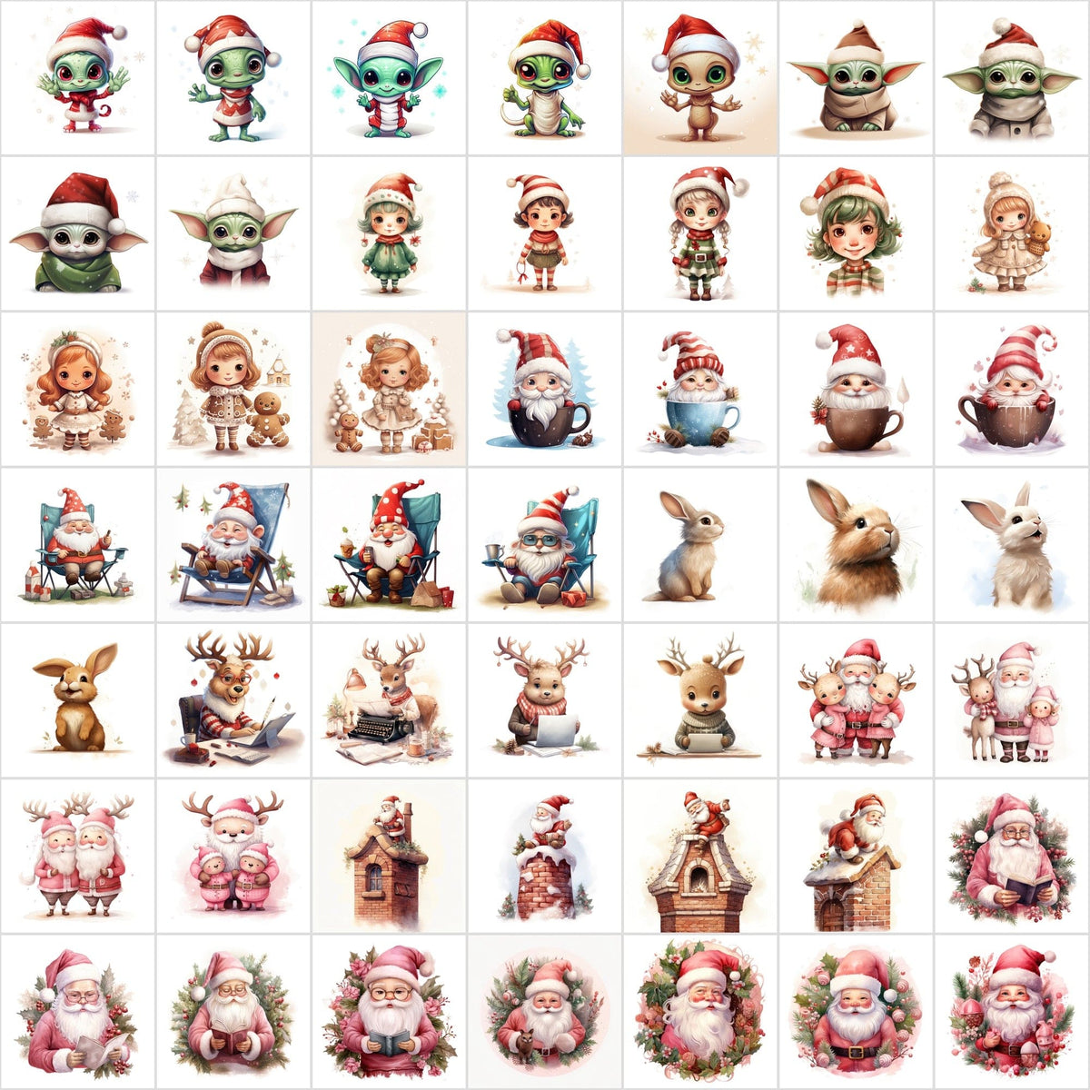 Mega Bundle: 700 High-Quality Christmas Illustrations, Commercial Use,