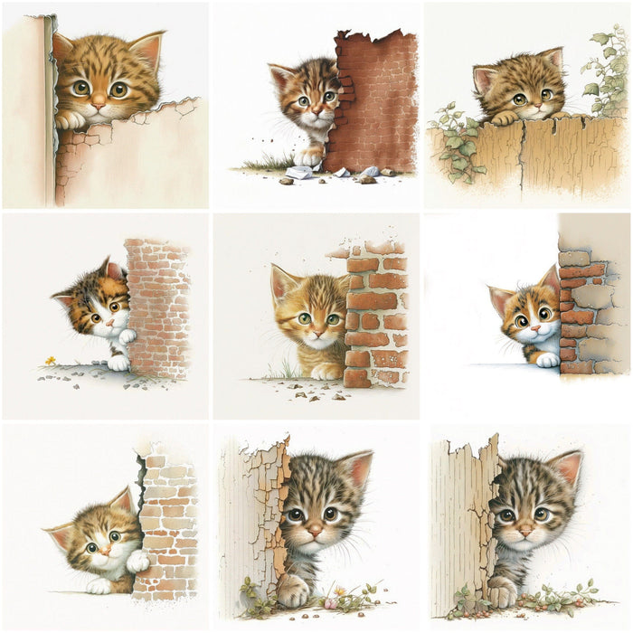 Peekaboo Cats: Adorable Collection of 50 Playful Feline Images, Perfec