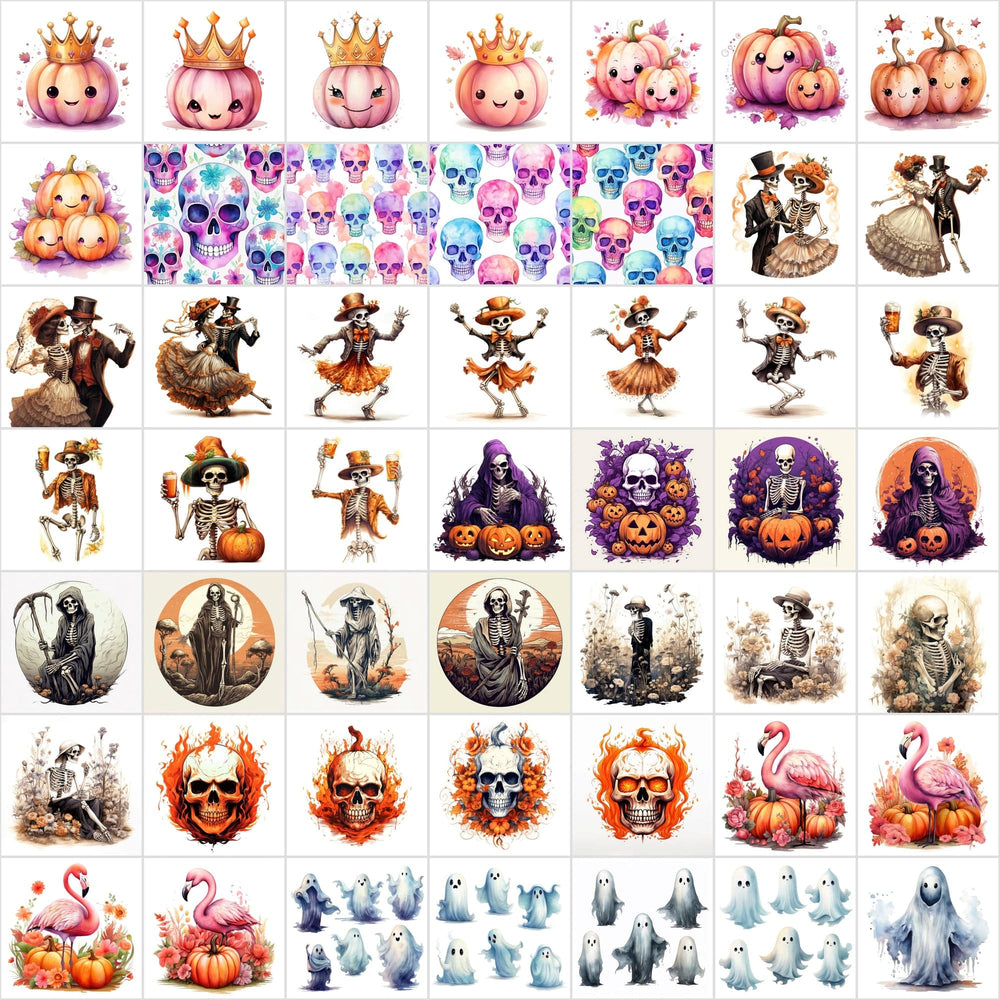 Premium Halloween & Cute Illustration Bundle - 424 PNGs in Transparent