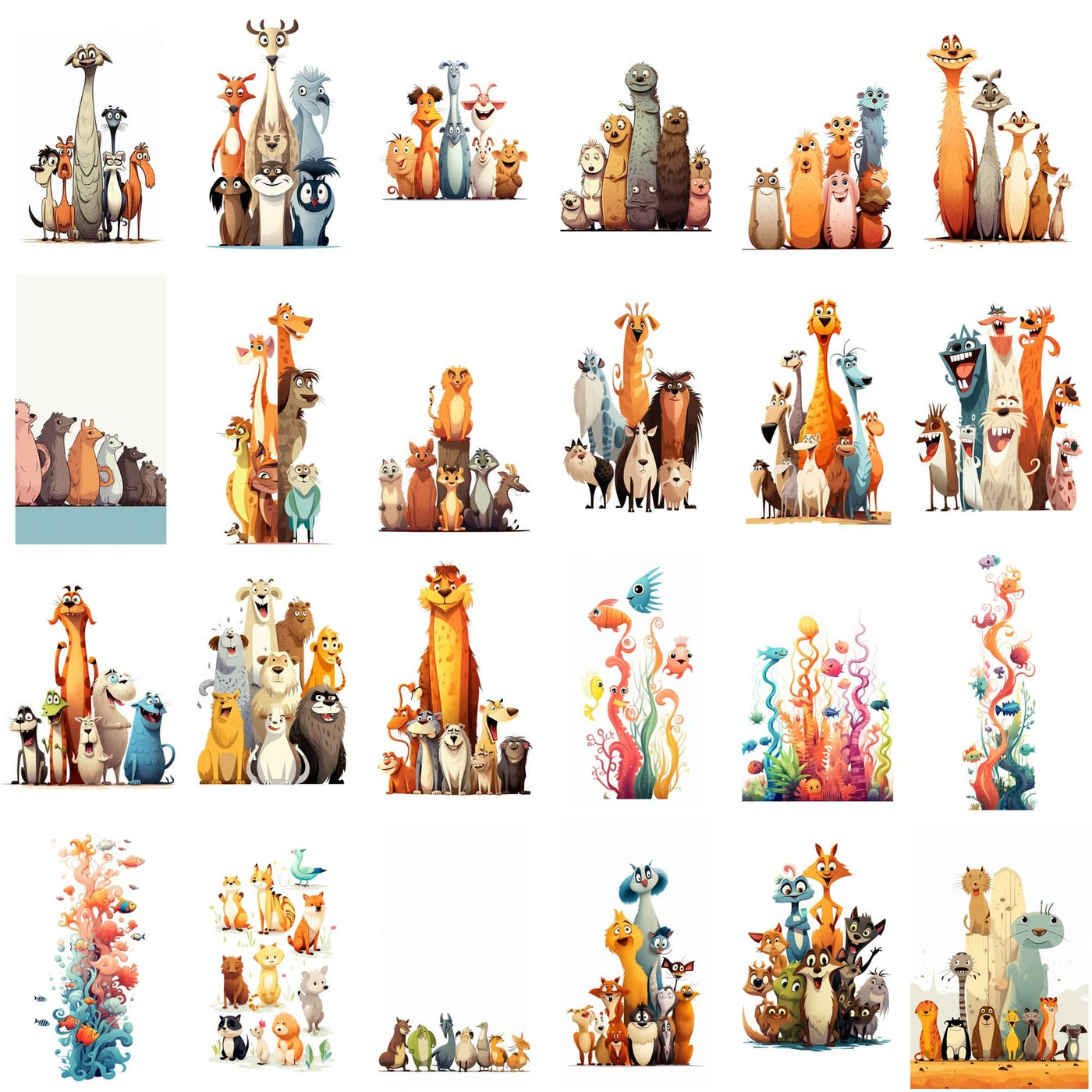 Quirky and Fun Animal Group Portraits