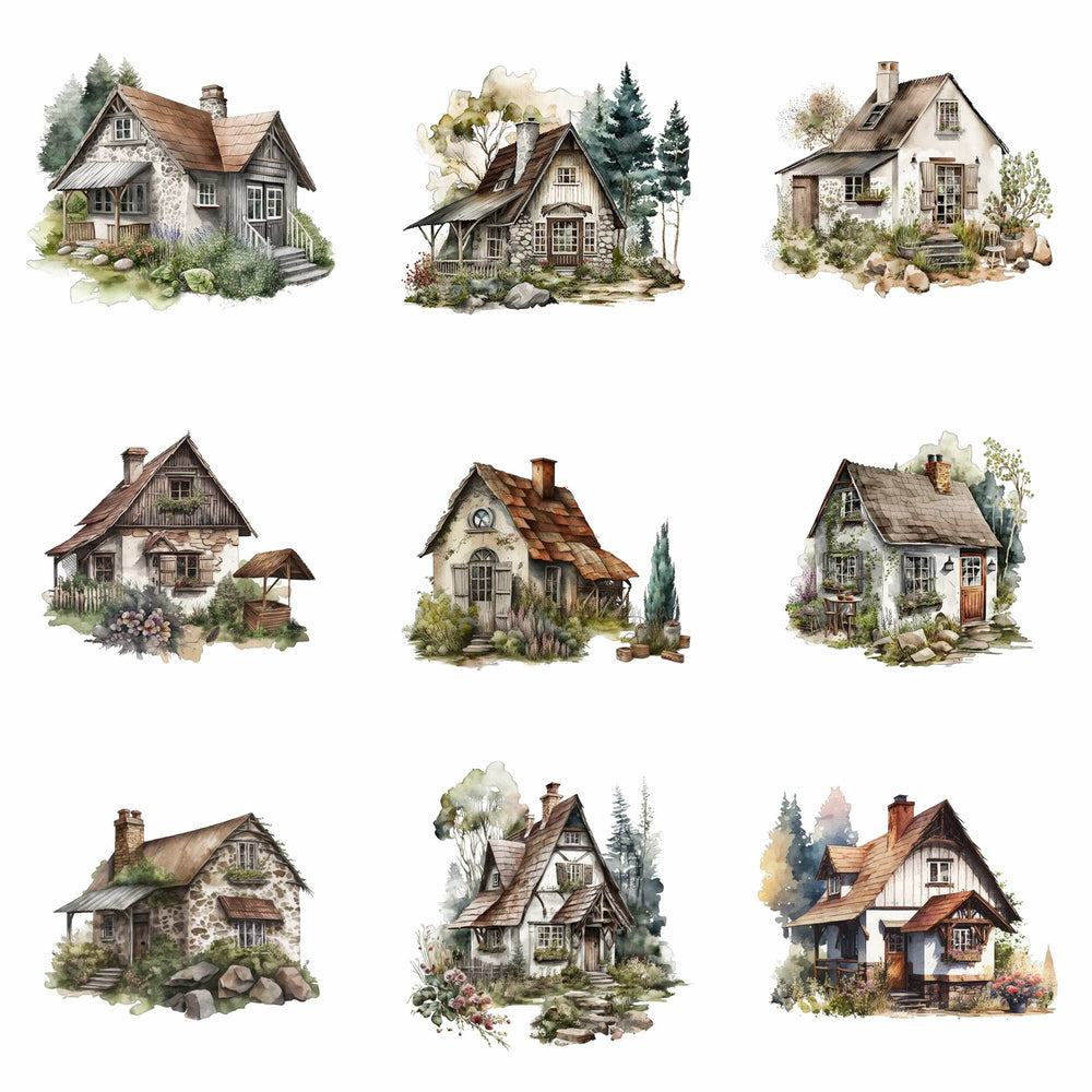 Rustic House & Cottage Bundle - 59 High-Quality Images, Vintage Homes,