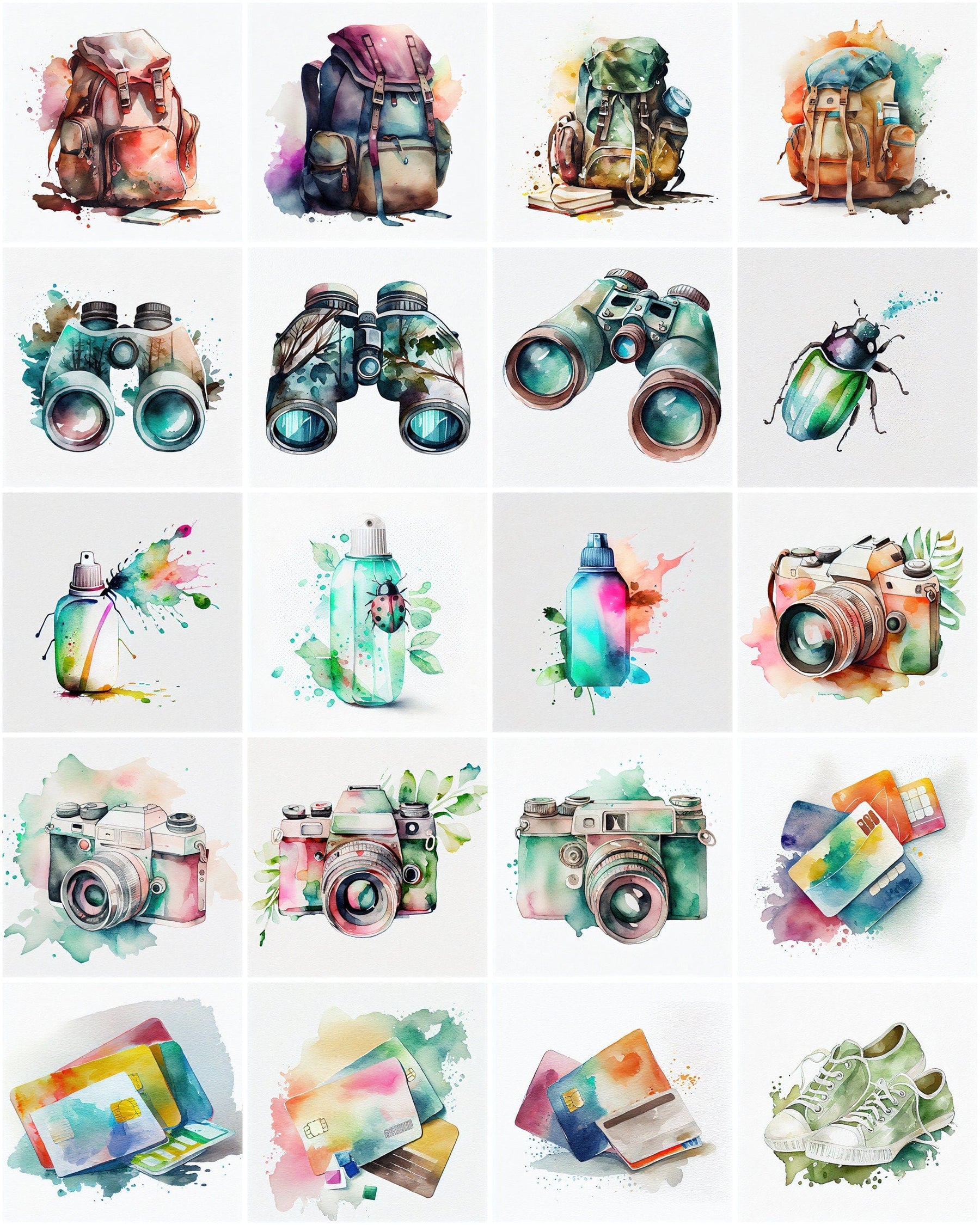 Safari Watercolor PNG Bundle - 100 Stunning Images of Jungle Graphics,