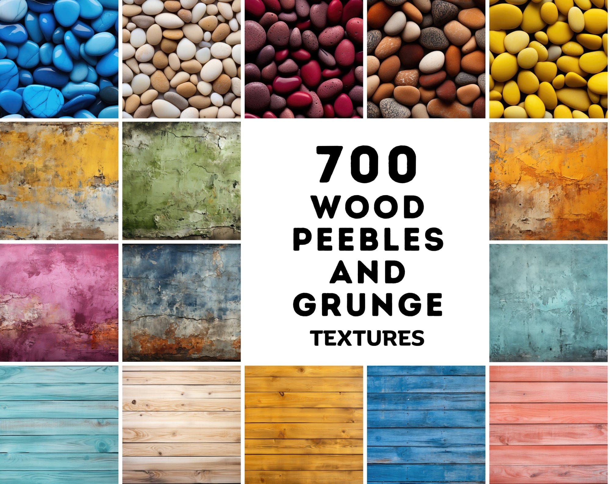 Ultimate Collection: 700 Wood, Grunge & Pebble Textures