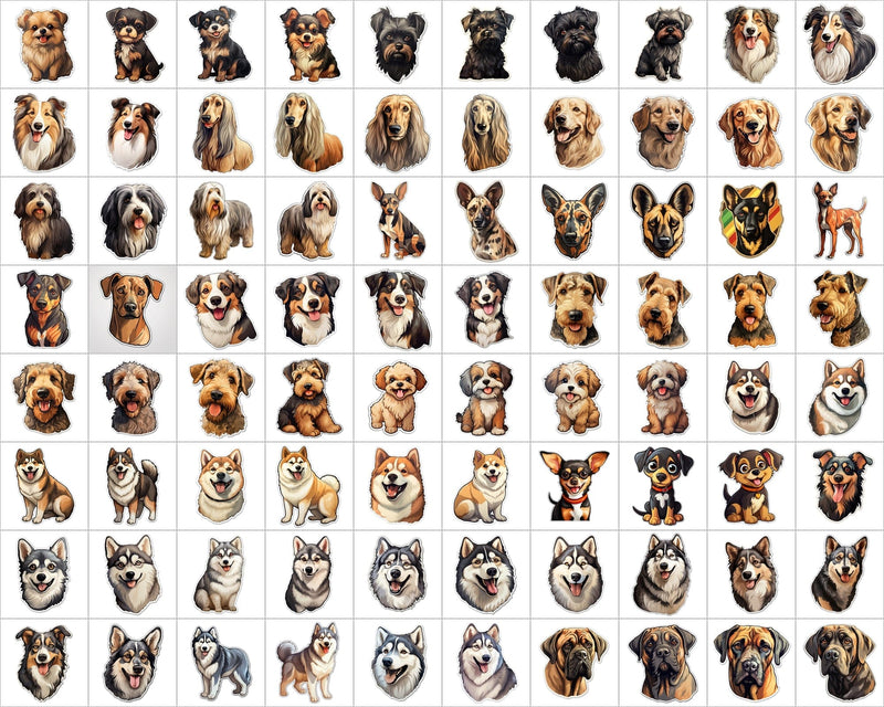 Premium Dog Breed Stickers Bundle | 2600 High-Res PNG Images ...